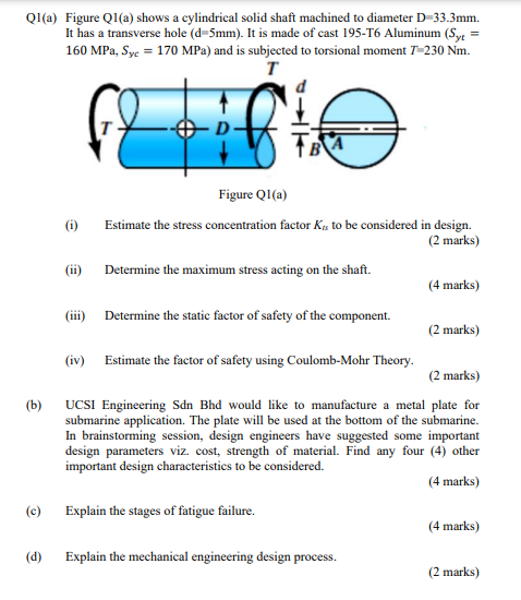 Solved This is Mechanical engineering design subject | Chegg.com