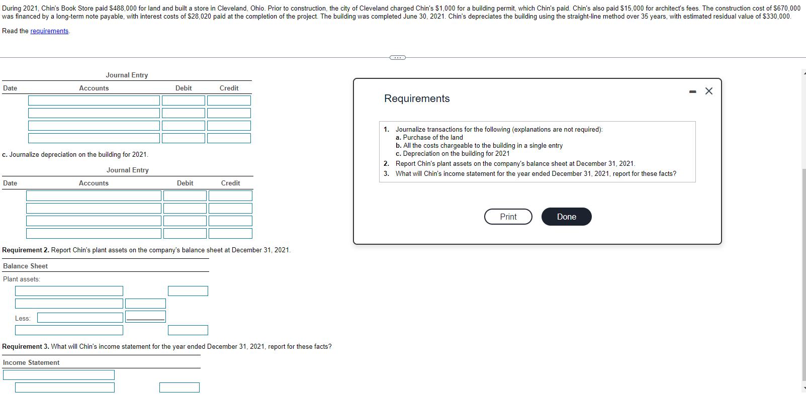 Solved Read the requirements. Requirements 1. Journalize | Chegg.com