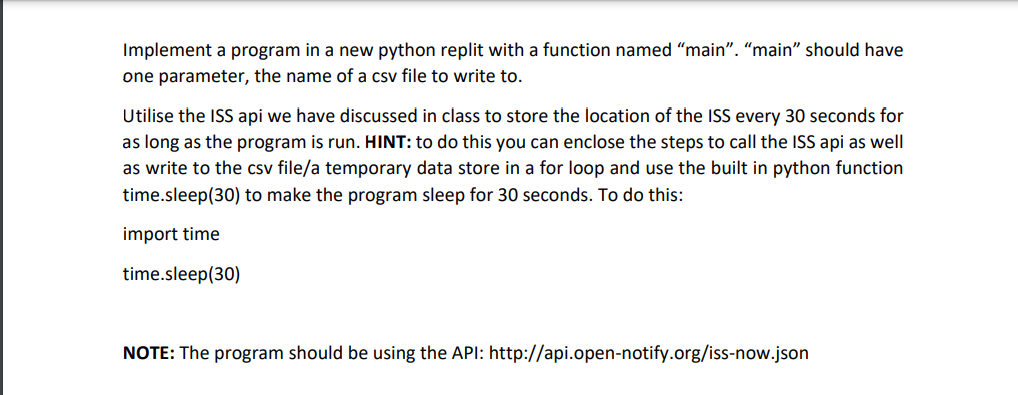 Implement a program in a new python replit with a | Chegg.com