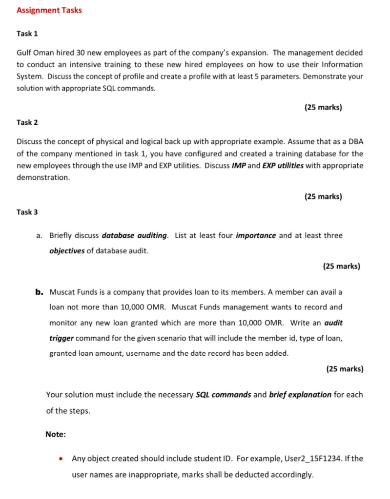 Solved Assignment Tasks Task 1 Gulf Oman hired 30 new | Chegg.com