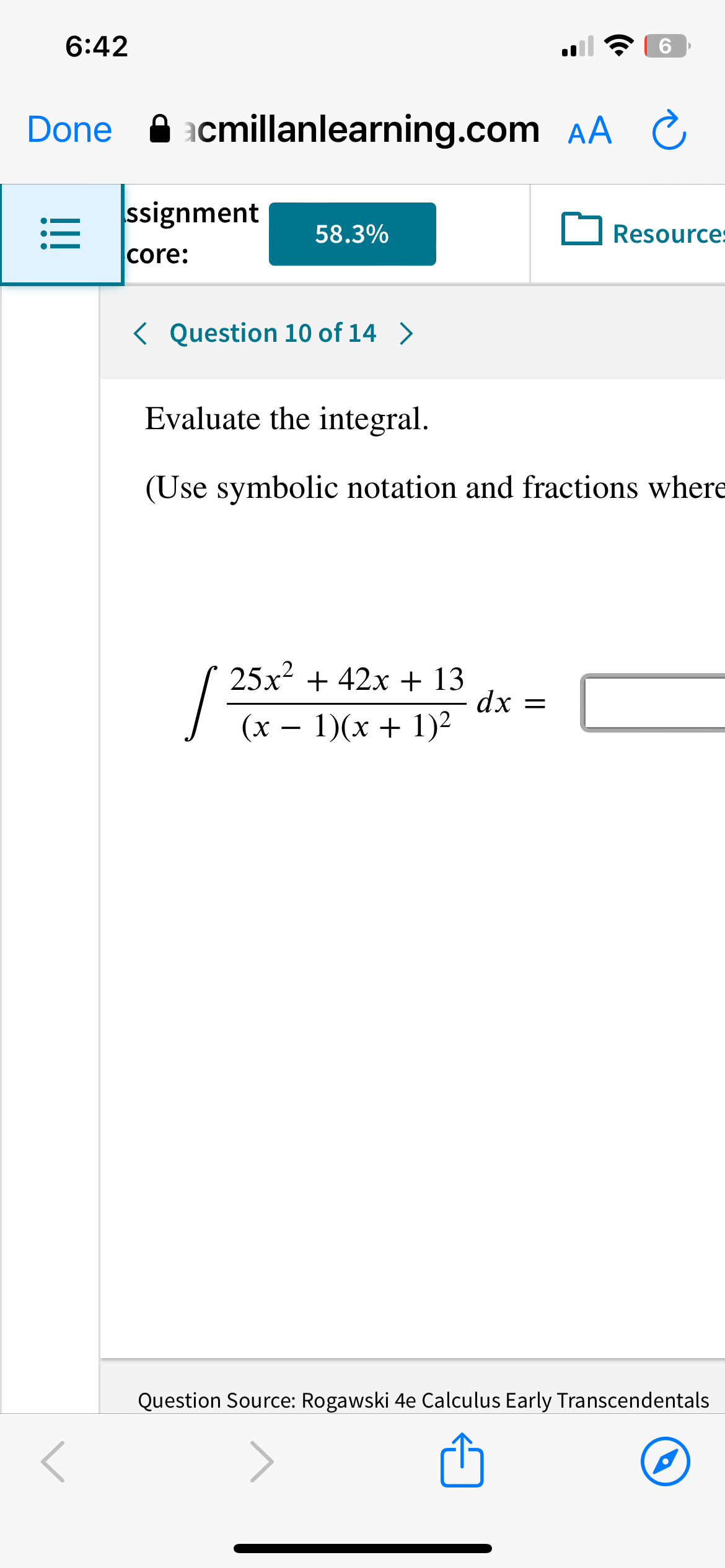Solved Evaluate the integral.(Use symbolic notation and | Chegg.com