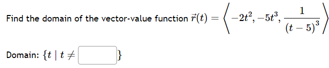 Solved Find the domain of the vector-value function | Chegg.com