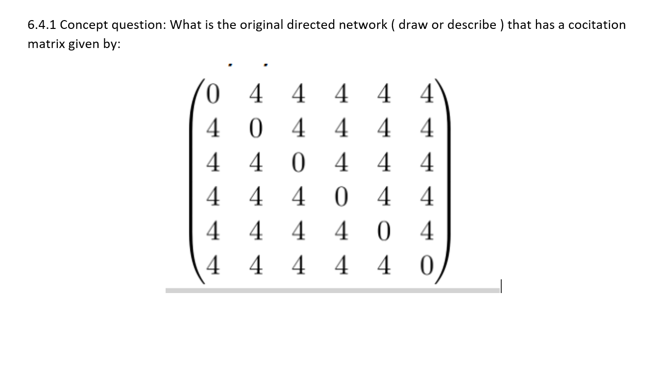 Solved 6.4.1 Concept question: What is the original directed | Chegg.com