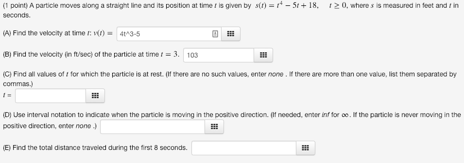 Solved A particle moves along a straight line and its | Chegg.com