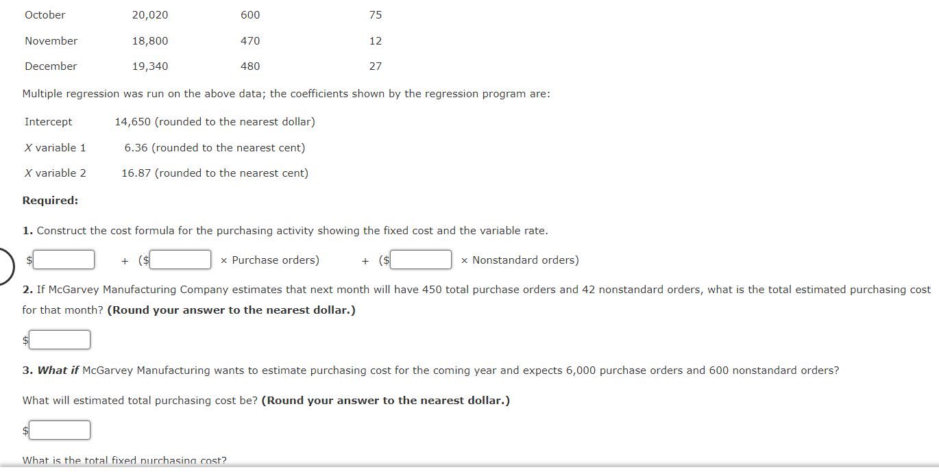 Solved Using Multiple Regression Results to Construct and | Chegg.com