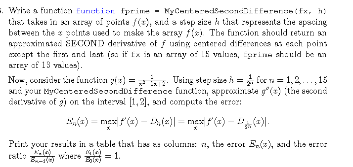 Solved 5. Write a function function fprime | Chegg.com