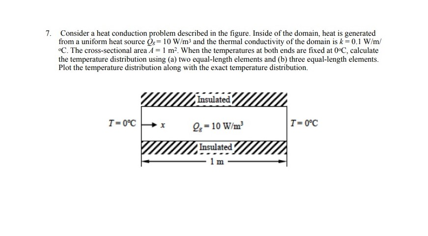 Solved 7. Consider a heat conduction problem described in | Chegg.com