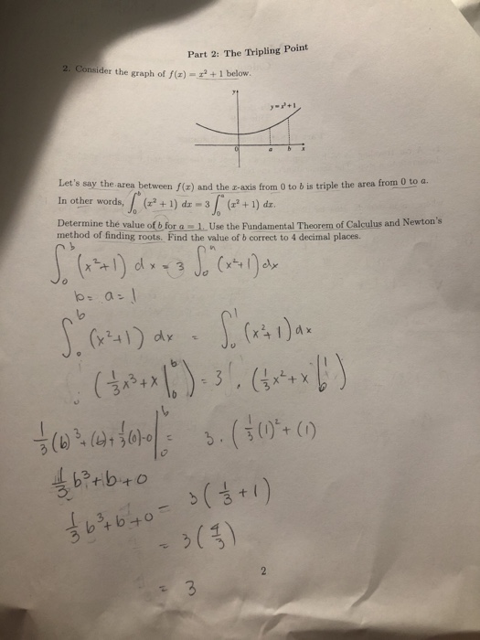 Solved Part 2: The Tripling Point 2. Consider the graph of | Chegg.com
