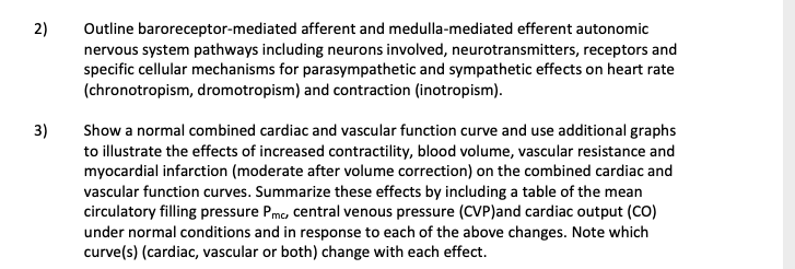 Solved 2) Outline baroreceptor-mediated afferent and | Chegg.com