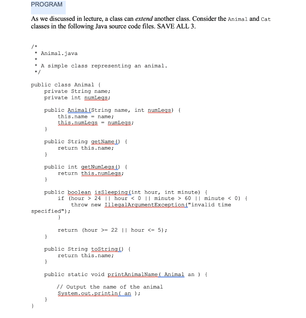 Solved PROGRAM As we discussed in lecture, a class can | Chegg.com