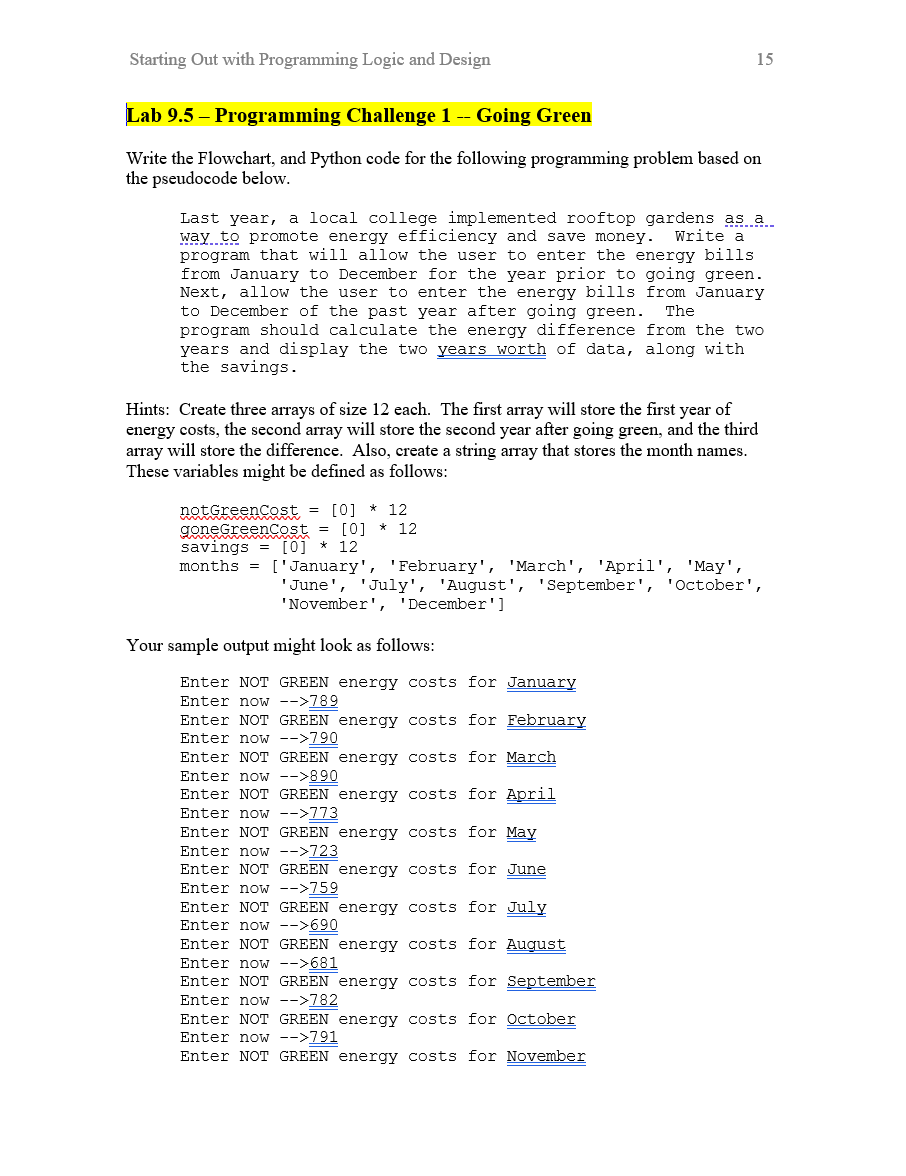 Solved Starting Out with Programming Logic and Design 15 Lab | Chegg.com