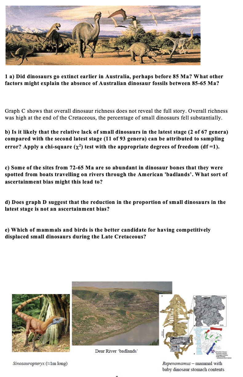 Exercise 2. Dinosaur extinction Non-avian dinosaurs | Chegg.com