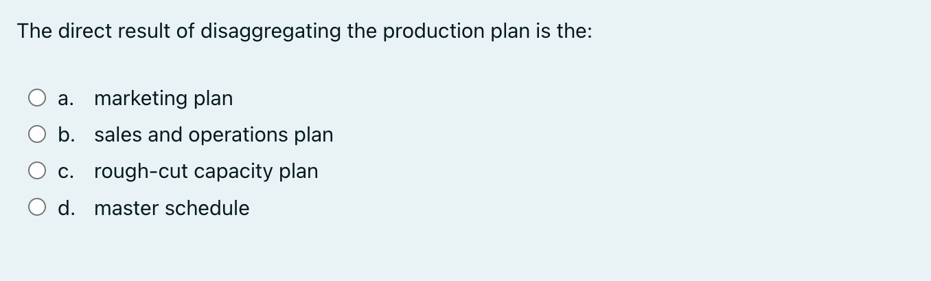 Solved The direct result of disaggregating the production | Chegg.com