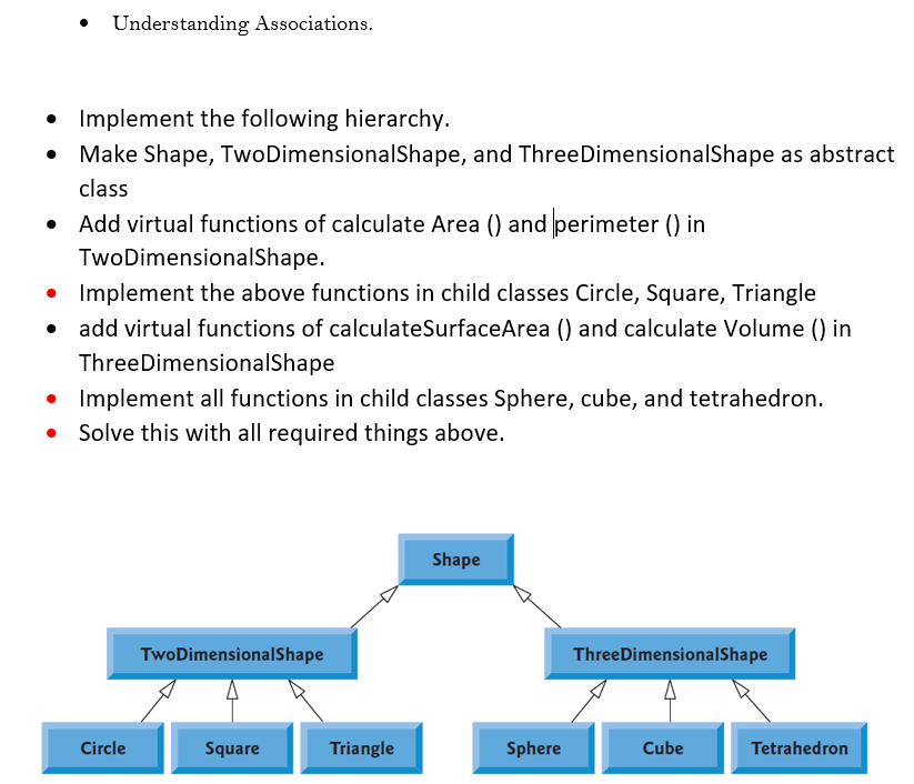 Solved Understanding Associations. Implement the following | Chegg.com
