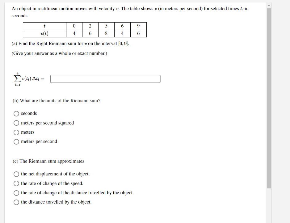 Solved An Object In Rectilinear Motion Moves With Velocity