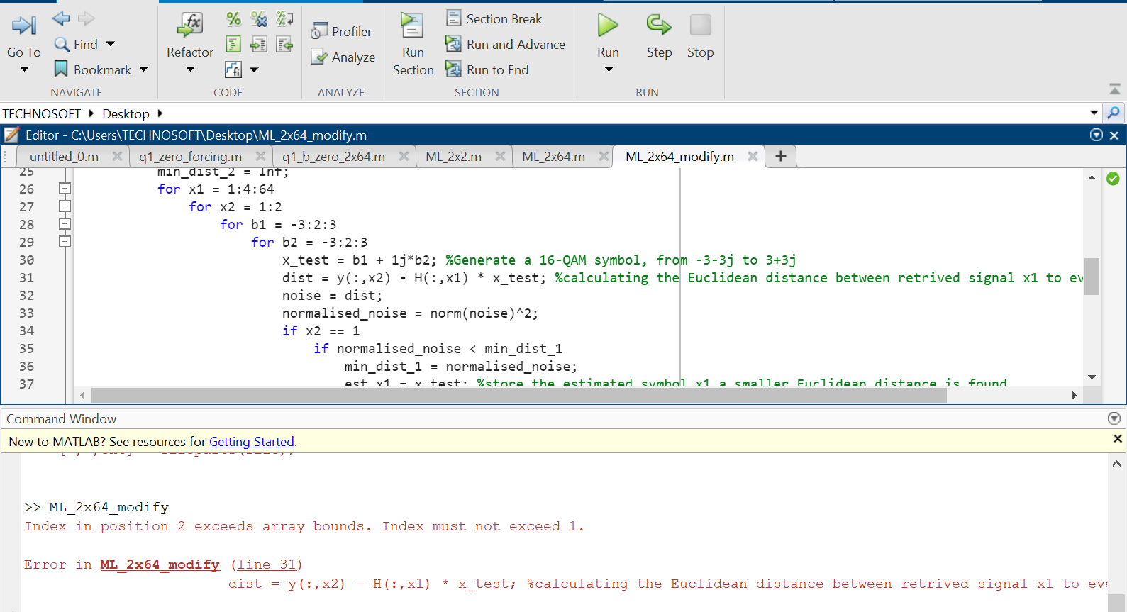 Solved snr_vec = 10:2.5:30; % measurement pointsSER_y = | Chegg.com