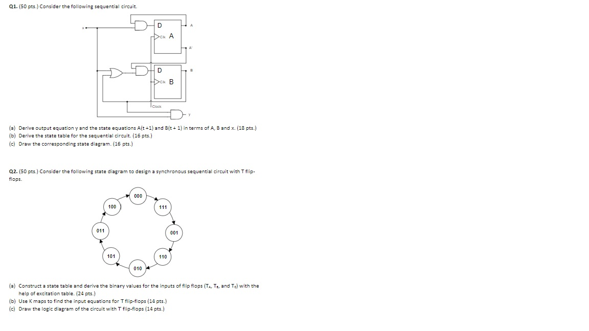 Solved Q1. (50 pts. Consider the following sequential | Chegg.com