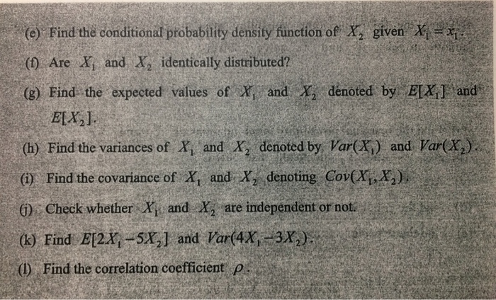 Solved Let bivariate continuous random variables X1 and X2 | Chegg.com