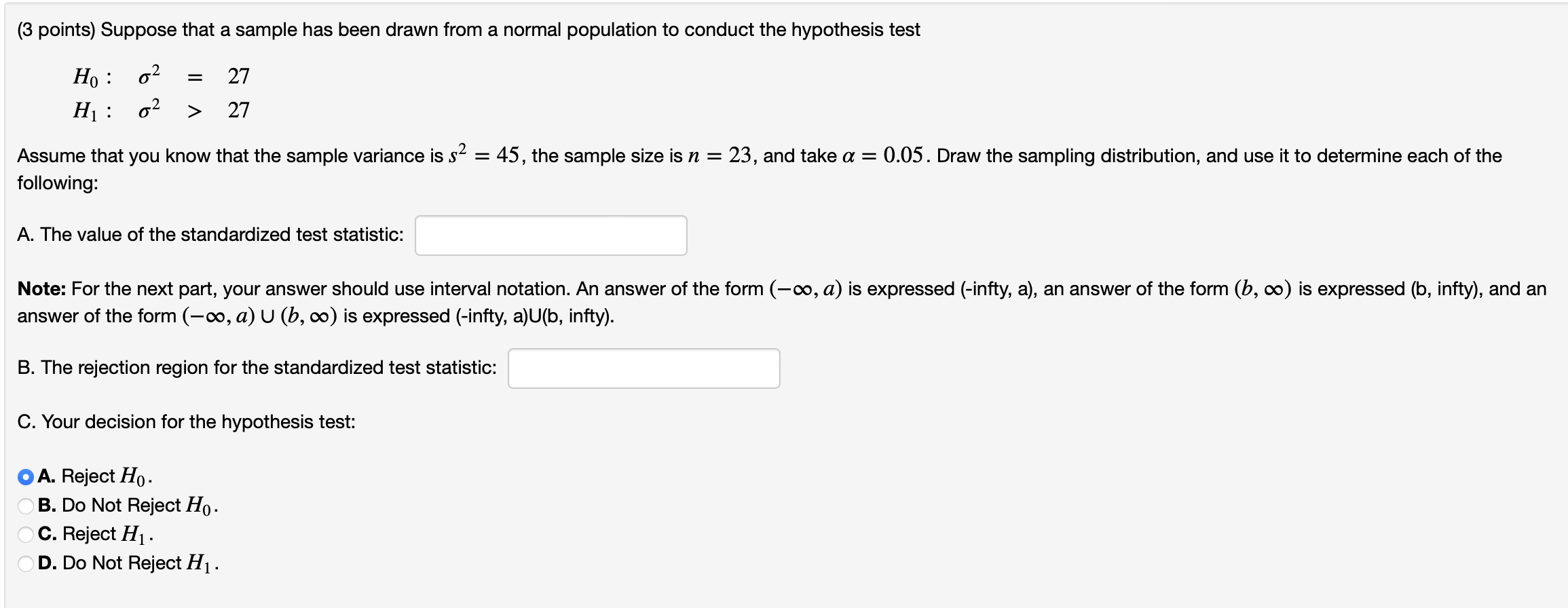 Solved (3 points) Suppose that a sample has been drawn from | Chegg.com