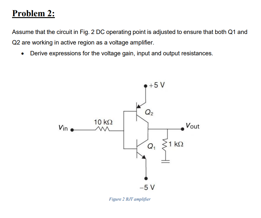Assume that the circuit in Fig. 2 DC operating point | Chegg.com
