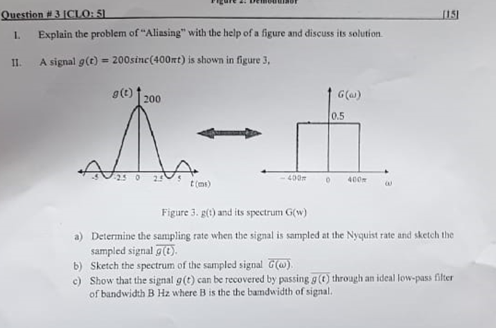 Solved 1. Explain the problem of "Aliasing" with the help of | Chegg.com