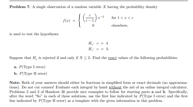 Solved Problem 7. A single observation of a random variable | Chegg.com