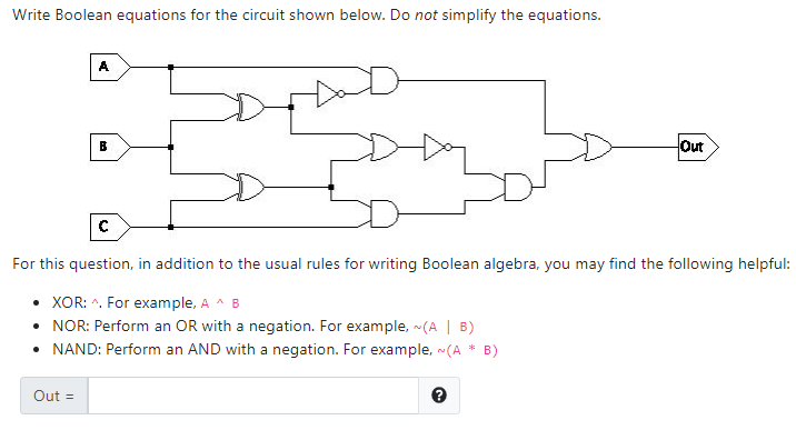 Solved Write Boolean equations for the circuit shown below. | Chegg.com