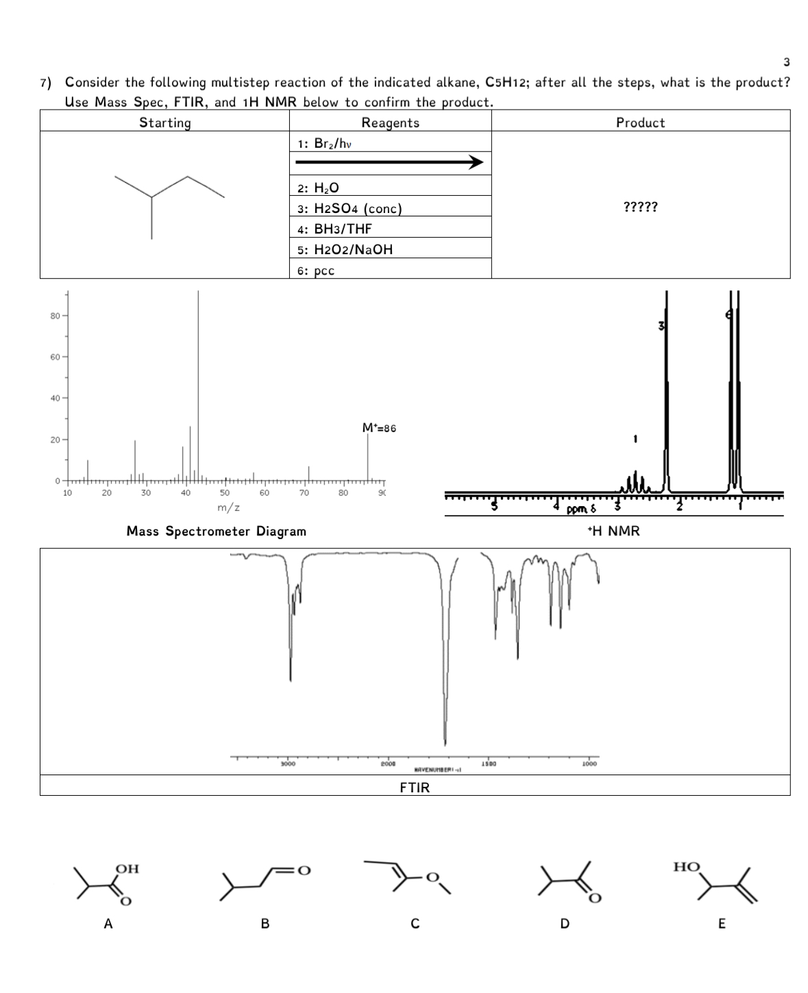 Solved 3 7) Consider the following multistep reaction of the | Chegg.com