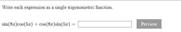 Solved Write each expression as a single trigonometric | Chegg.com