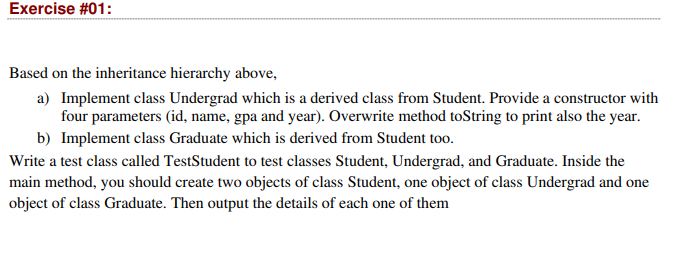 Solved Exercise 01 Based On The Inheritance Hierarchy