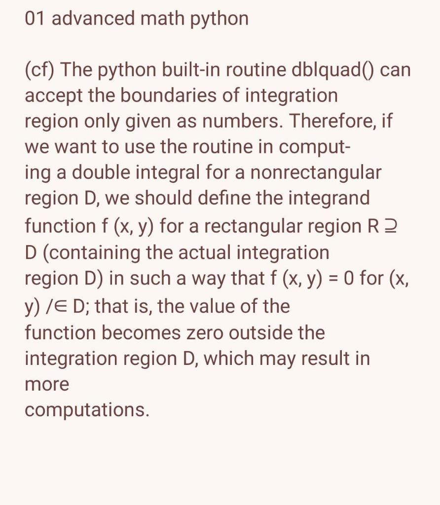 01 advanced math python (cf) The python built-in | Chegg.com