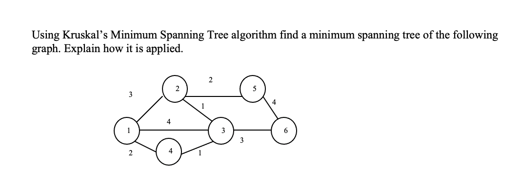Solved Using Kruskal's Minimum Spanning Tree algorithm find | Chegg.com