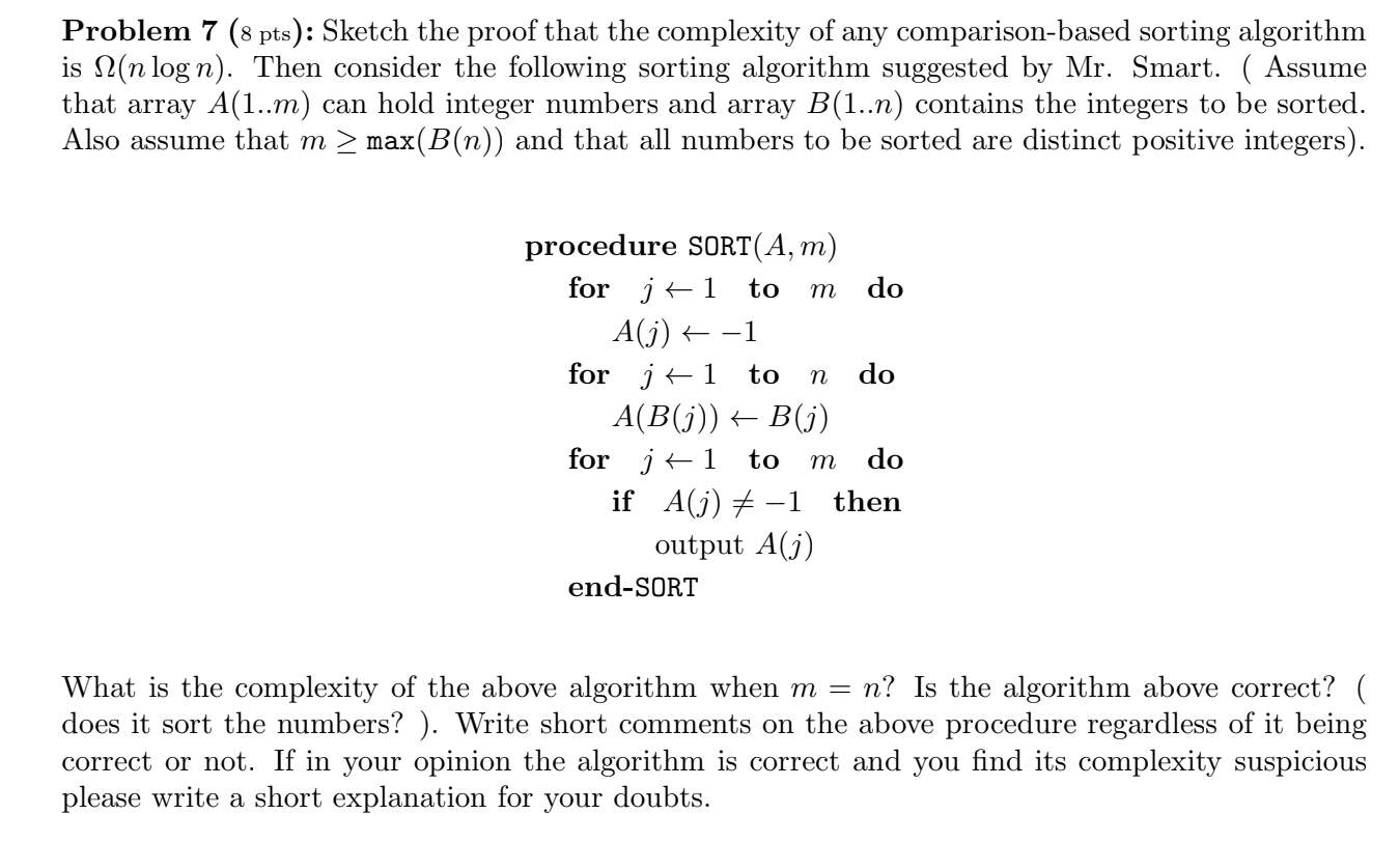 Solved Problem 7 (8 pts): Sketch the proof that the | Chegg.com