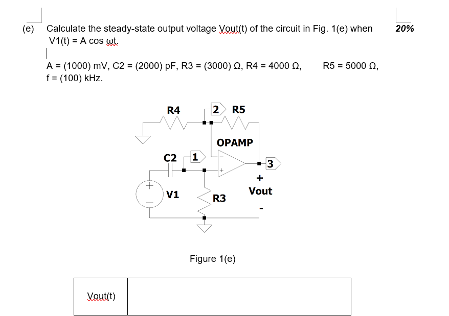 Solved Calculate the steady-state output voltage Vout(t) of | Chegg.com