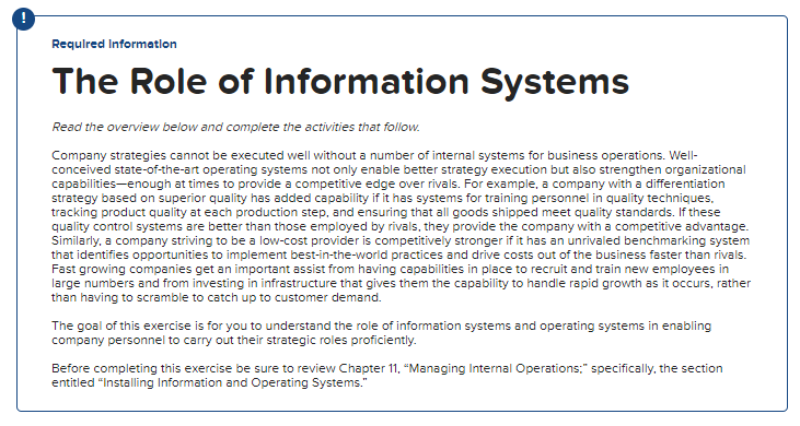 Solved ! Required Information The Role of Information | Chegg.com
