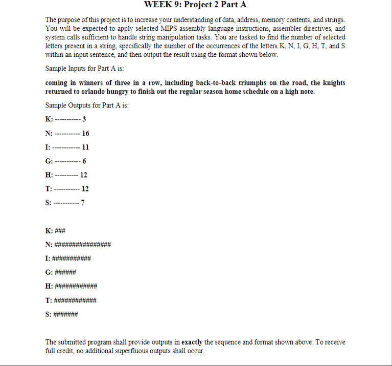 WEEK 9: Project 2 Part A The purpose of this project | Chegg.com