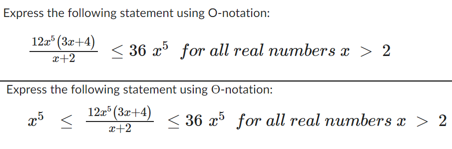 Solved Express the following statement using O-notation: | Chegg.com