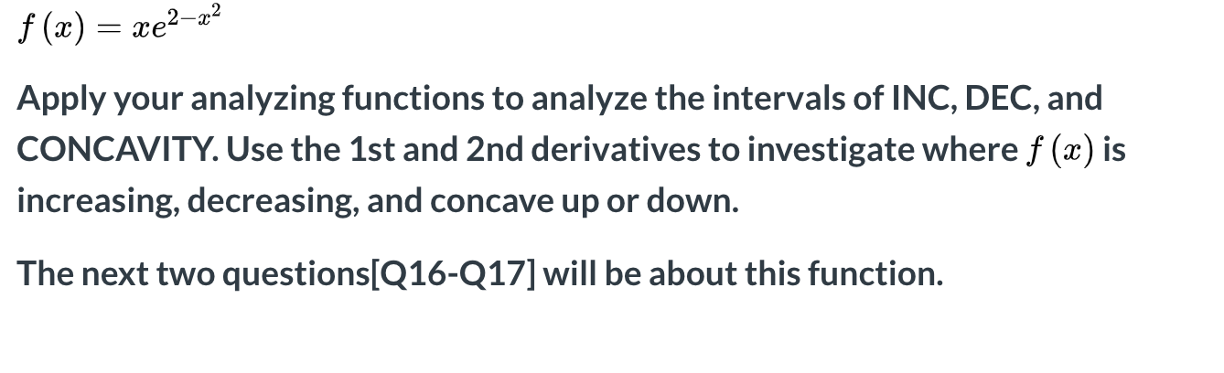 Solved For INC/DEC? select[DEC,INC,Horizontal] For CONCAVITY | Chegg.com