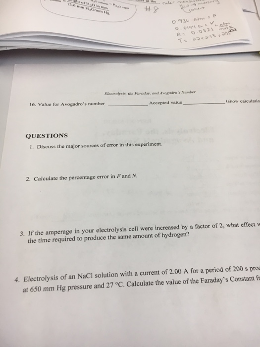 Solved Laboratory Instructor REPORT SHEET Electrolysis, the | Chegg.com