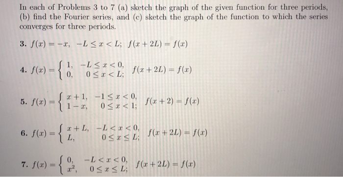 Solved Sketch the graph for 3 periods, find the Fourier | Chegg.com