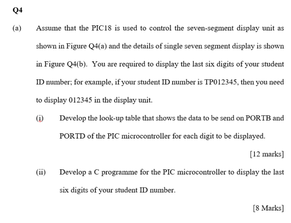 Solved Assume that the PIC18 is used to control the | Chegg.com