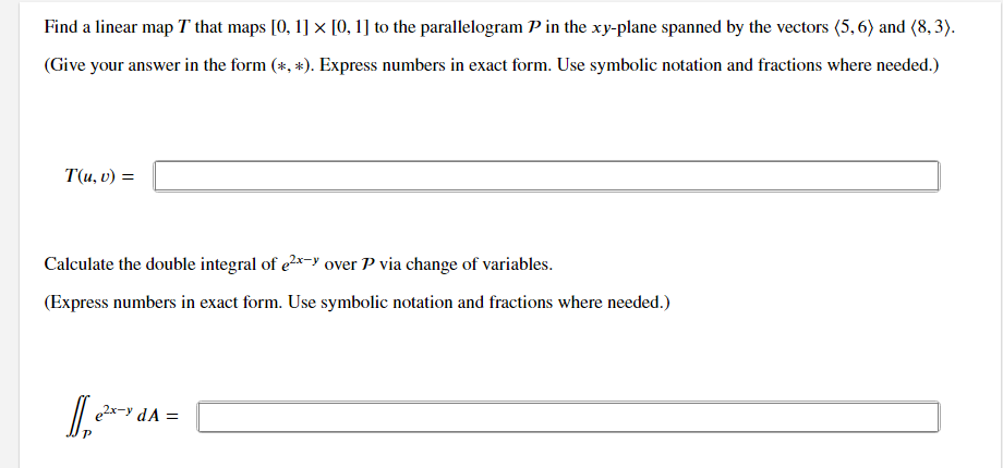 Solved Find a linear map T that maps [0,1]×[0,1] to the | Chegg.com