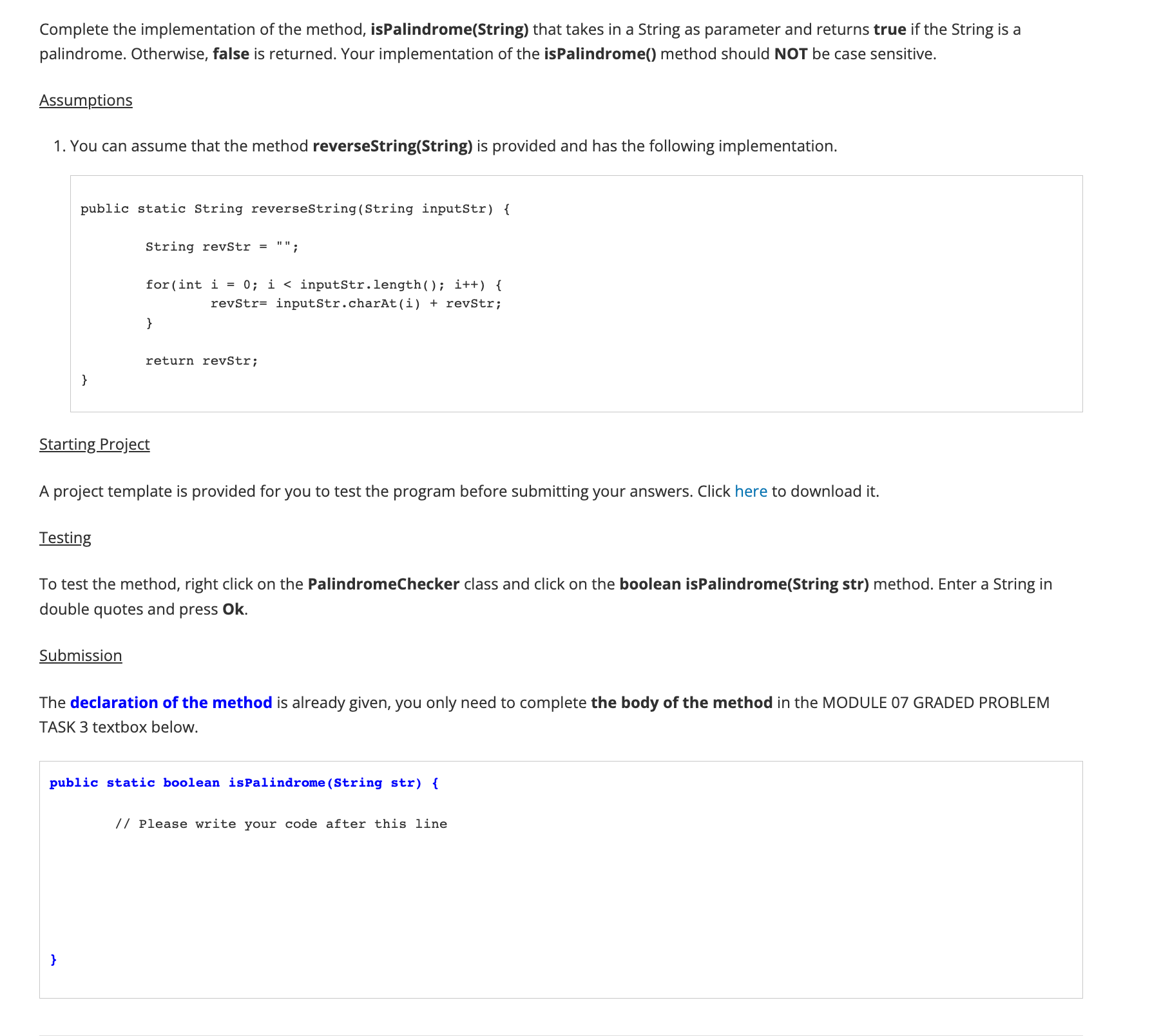 Solved Complete The Implementation Of The Method 