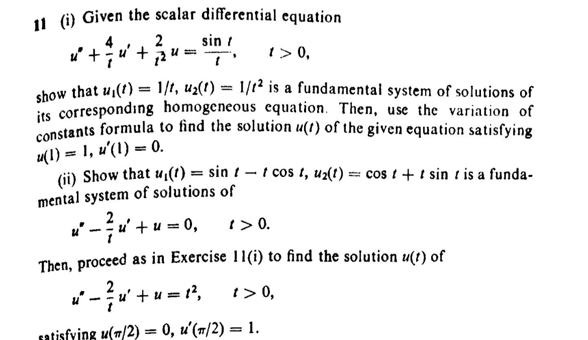 Solved 11 (i) Given the scalar differential equation | Chegg.com