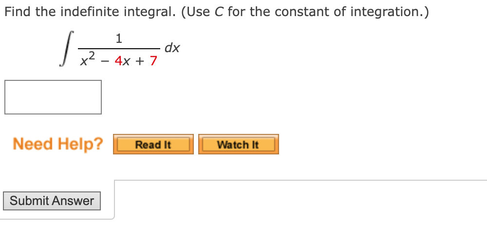 Solved Find the indefinite integral. (Use C for the constant | Chegg.com