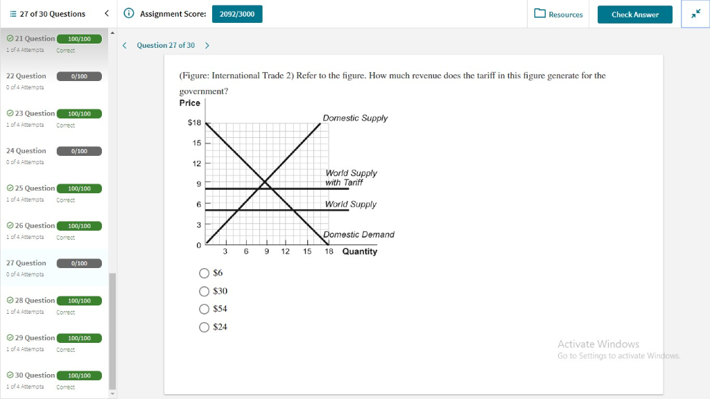 Solved 27 of 30 Questions