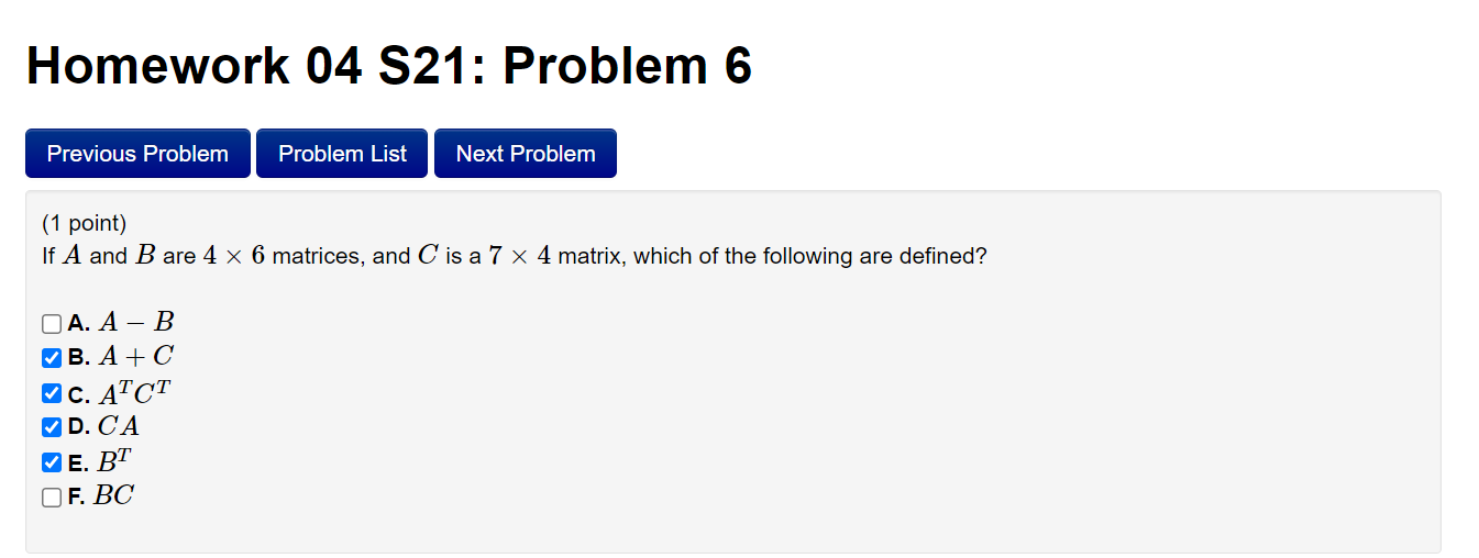 Solved Homework 04 S21: Problem 6 Previous Problem Problem | Chegg.com