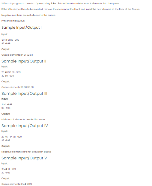 Solved Write a C prograrn to create a Queue using linked | Chegg.com