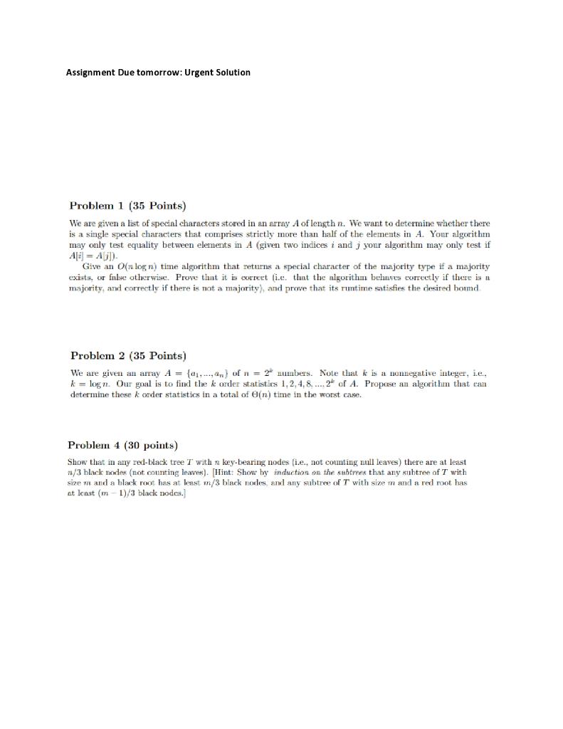 Solved Assignment Due tomorrow: Urgent Solution Problem 1 | Chegg.com