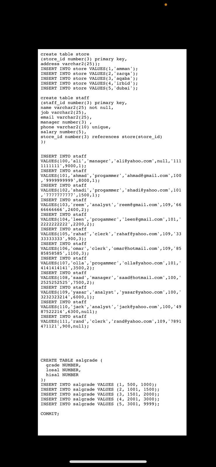 Solved Lab Exercises: Q1. Create a query to display the | Chegg.com